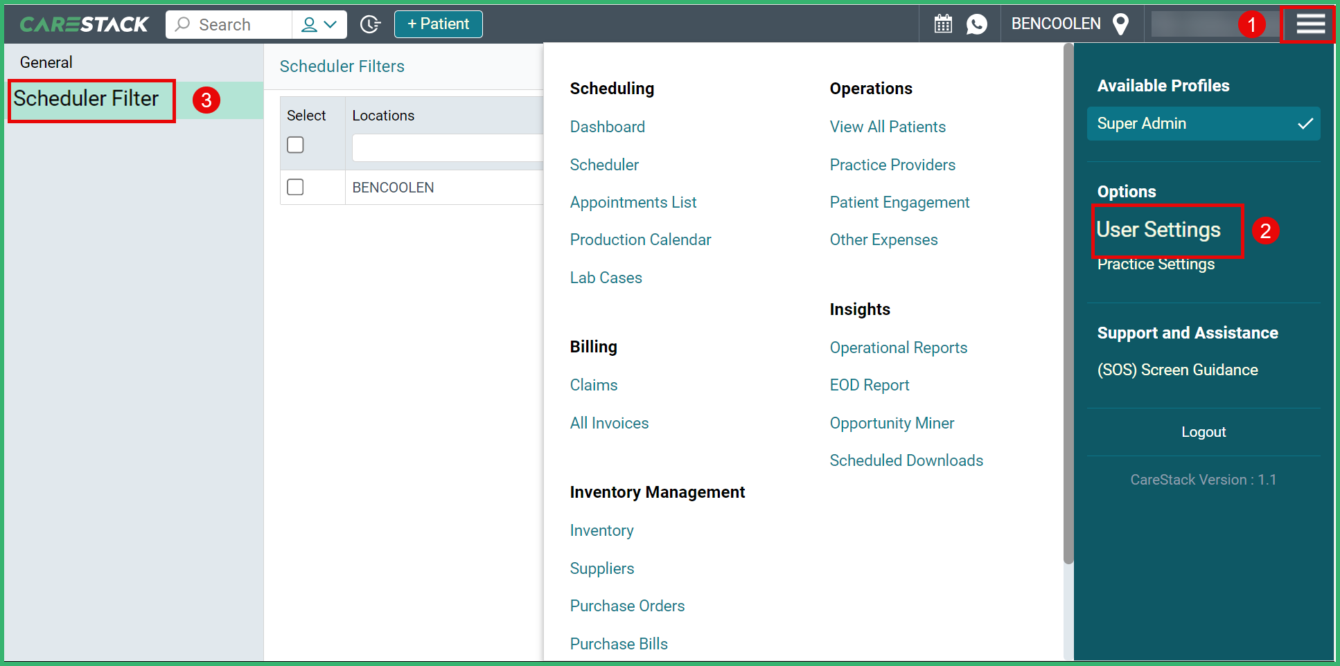 Create User Specific Scheduler Filter – CareStack